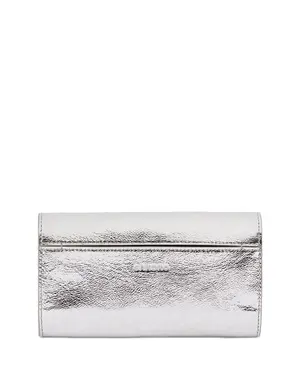 Sandro Mambo Metallic Leather Clutch