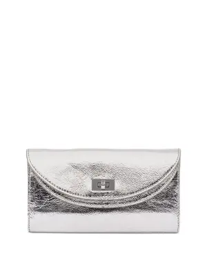 Sandro Mambo Metallic Leather Clutch