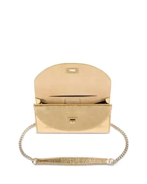 Sandro Mambo Metallic Leather Clutch - Gold