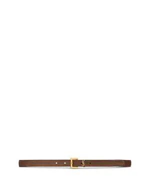 Saint Laurent Cassandre Thin Belt - Brown Coffee