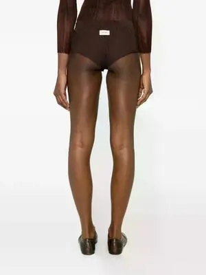 ENTIRE STUDIOS Pixie Buttoned Mini Shorts - Brown