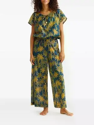 ERES Itinérant Tropical Print Wide Leg Trousers - Blue