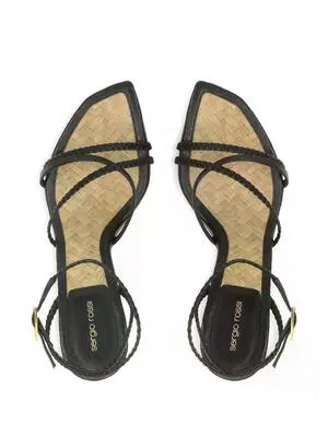 SERGIO ROSSI Braid Sandals - Black