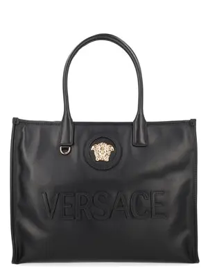 Versace Tote Bag With Logo - Black