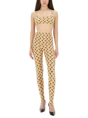 MARINE SERRE Moon" Leggings - Nude