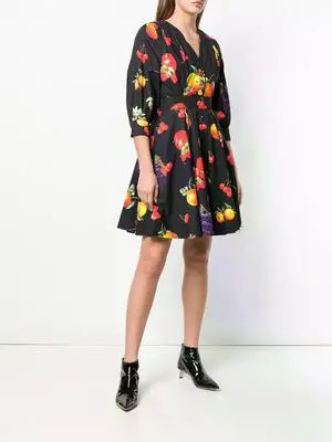 MSGM Fruit Print Cotton Dress