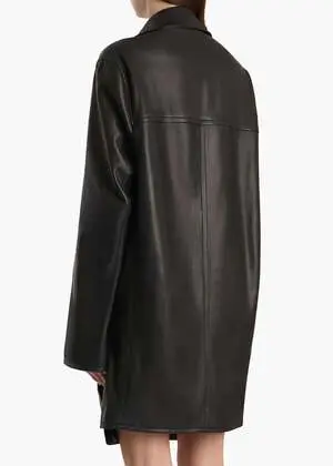 Khaite Harmon Coat In Washed Leather