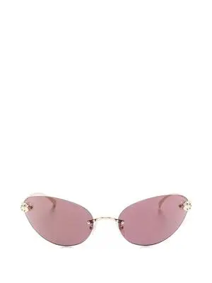 CARTIER Rimless Oval-frame Sunglasses - Gold