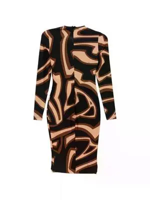 Emilio Pucci Labirinto Wave-print Dress - Black