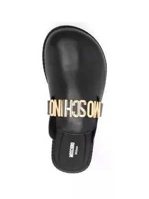 Moschino Logo-plaque Leather Mules