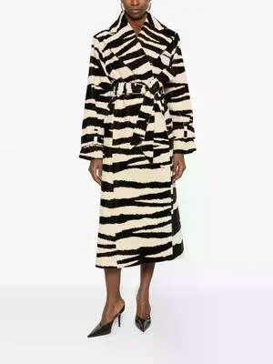 Nina Ricci Zebra-print Belted Coat