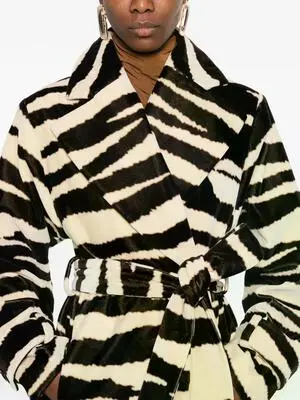 Nina Ricci Zebra-print Belted Coat