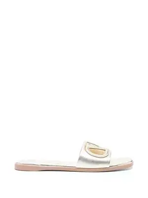 Valentino Garavani Cut-out-detail Flat Sandals - Gold