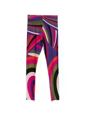 Emilio Pucci Abstract-print Leggings - Purple