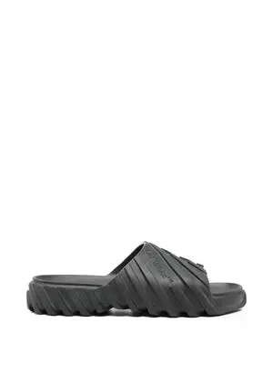 Off-White Embossed Slides - Black