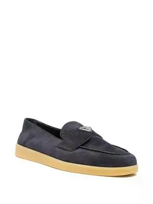 Prada Logo-plaque Suede Loafers