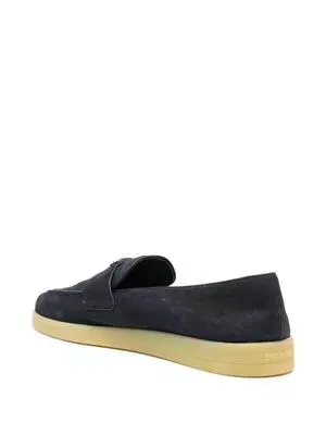 Prada Logo-plaque Suede Loafers