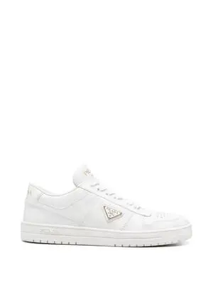 Prada Lace-up Leather Sneakers - White