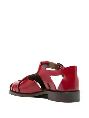 Hereu Pesca Buckle Leather Sandals - Red