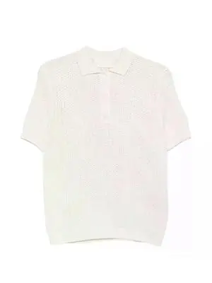 Eric Bompard Waffle Pointelle Polo Shirt