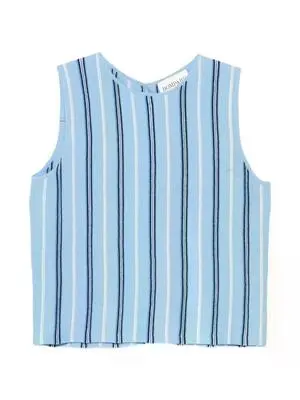 Eric Bompard Striped Sleeveless Top - Blue