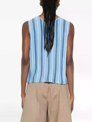 Eric Bompard Striped Sleeveless Top