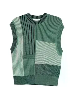 Eric Bompard Patchwork Sleeveless Vest - Green