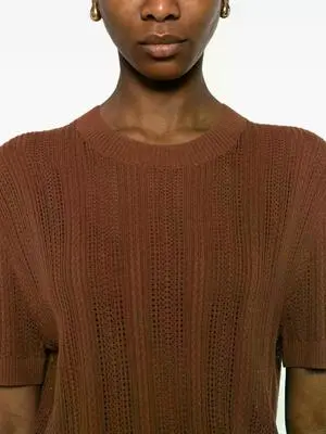 Eric Bompard Round-neck Knitted T-shirt - Brown