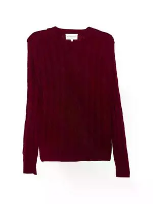 Eric Bompard Cable-knit Round-neck Sweater - Red