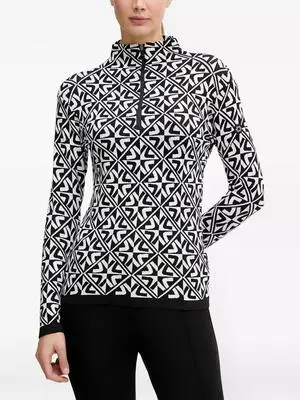 NEWLAND Geometric-print Zip Top