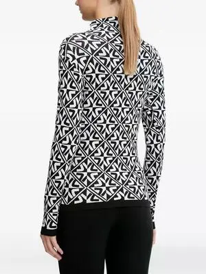 NEWLAND Geometric-print Zip Top