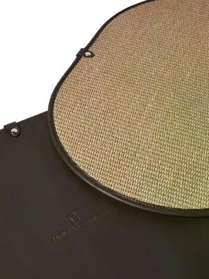 Brunello Cucinelli 2-piece Raffia-effect Techno Cotton And Leather Place Mat Set