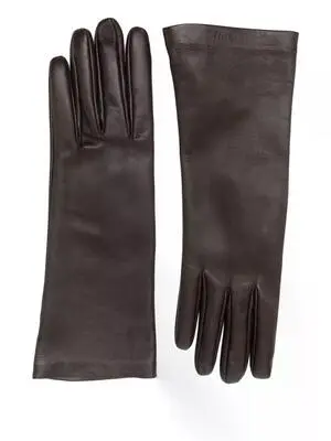 Khaite Remo Leather Gloves - Brown