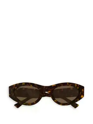 Gucci Round Logo-detail Sunglasses - Brown