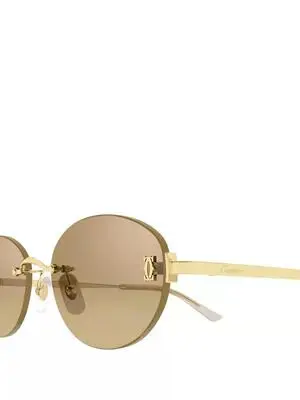 Cartier Oval Rimless Sunglasses - Gold