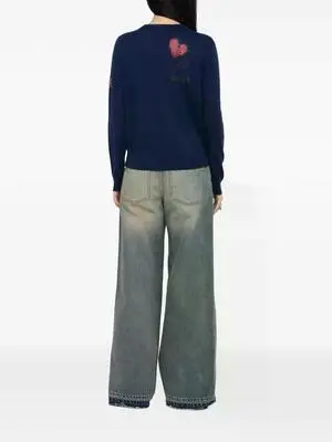 Zadig&Voltaire Miss Cashmere Sweater With Rhinestone Embellishments - Blue