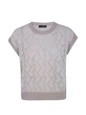 ANNE CLAIRE Sequin-embellished Knitted Vest