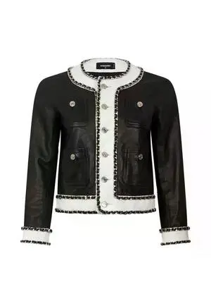 Dsquared2 Button-up Leather Jacket - Black