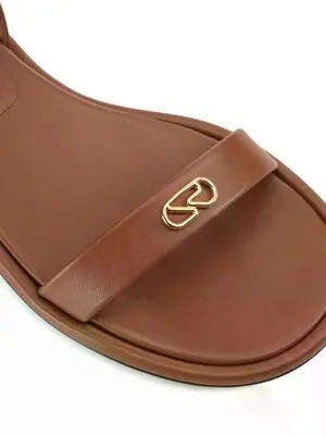 SERGIO ROSSI Logo-detail Ankle-strap Sandals - Brown