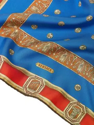 Versace Printed Silk Twill Scarf 45 Cm