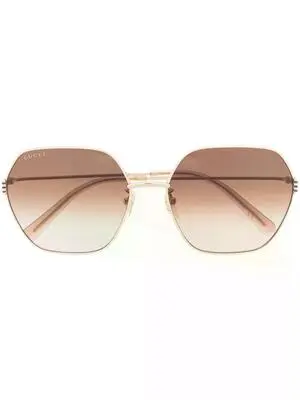Gucci Geometric-frame Hexagonal Sunglasses