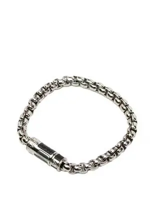 LOUIS VUITTON Silver Plated Monogram Eclipse Chain Bracelet