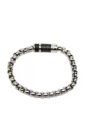 LOUIS VUITTON Silver Plated Monogram Eclipse Chain Bracelet