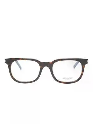 Saint Laurent Logo-detail Eyeglasses - Brown