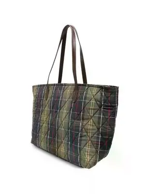 Barbour Tartan Pattern Quilted Shoulder Bag