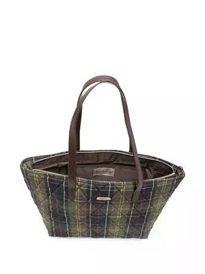 Barbour Tartan Pattern Quilted Shoulder Bag