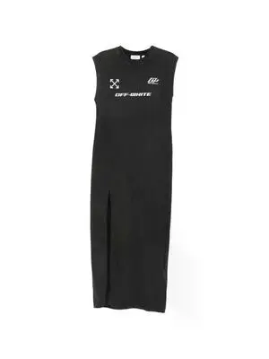 Off-White Printed Maxi Dress - Black