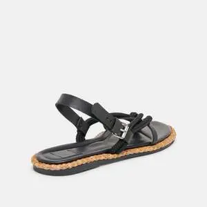 DOLCEVITA Reed Braided Sandals - Black Leather