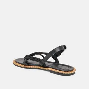 DOLCEVITA Reed Braided Sandals - Black Leather
