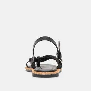 DOLCEVITA Reed Braided Sandals - Black Leather
